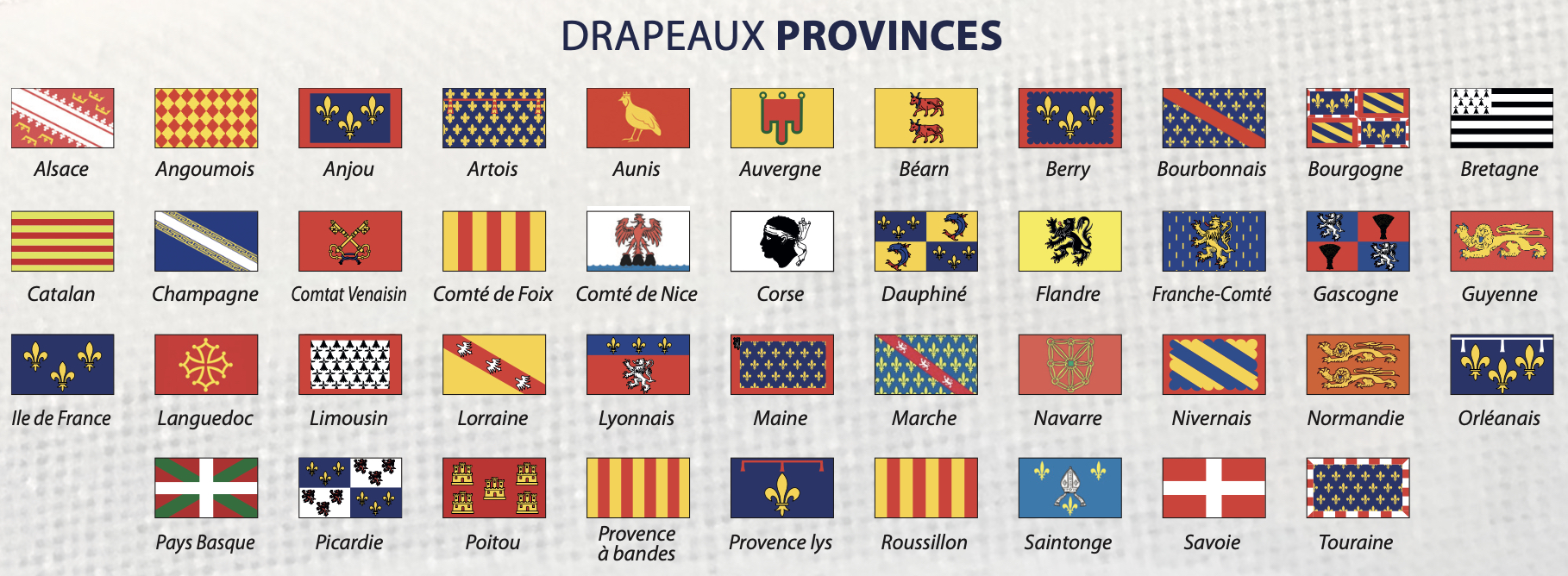 Drapeaux de table Provinces Françaises : Fabrication Française